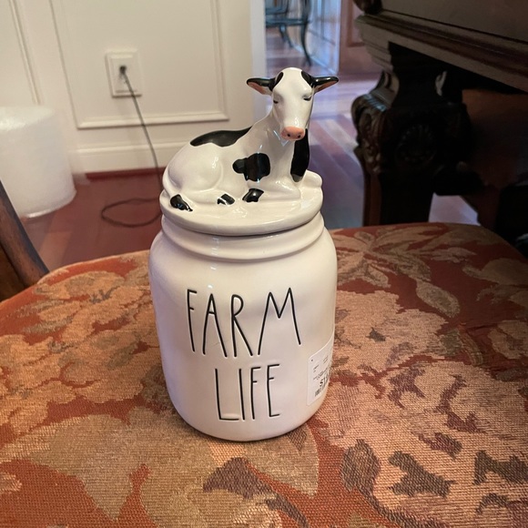 Rae Dunn | Kitchen | Rae Dunn Farm Life Canister With Cow Topper | Poshmark